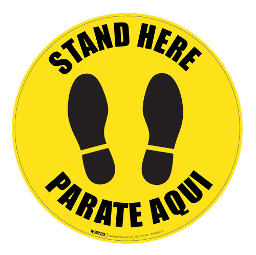 Stand Here - Bilingual - Floor Sign | 5S Today