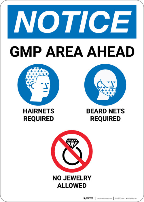 Notice: GMP Area Ahead - Portrait Wall Sign | 5S Today