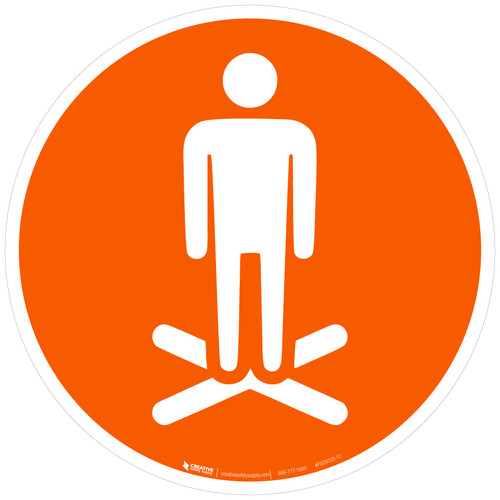 Stand Here Icon Only v2 - Floor Sign | 5S Today