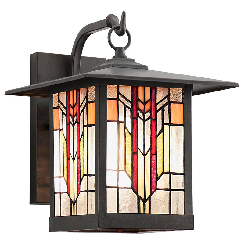 Mission Craftsman Stained Glass Wall Sconce Edward