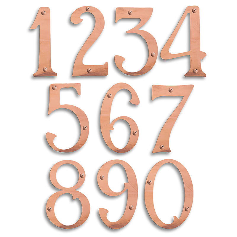 Pasadena Framed Brass House Numbers - 6"