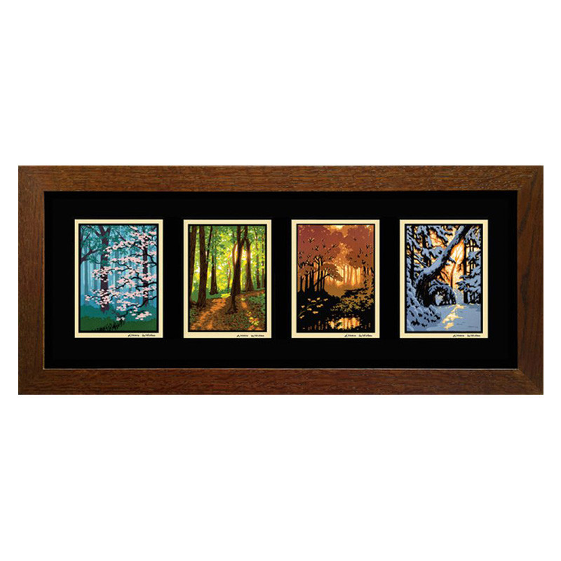 Laura Wilder New Woods Seasons Framed Giclée Prints Set - Vertical