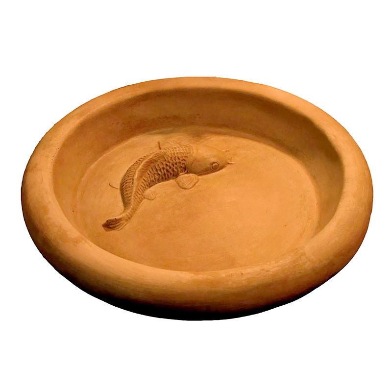 Koi Pond Cast Stone Bird Bath