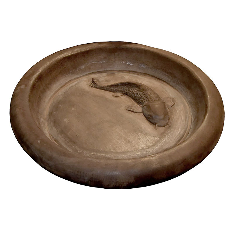 Koi Pond Cast Stone Bird Bath