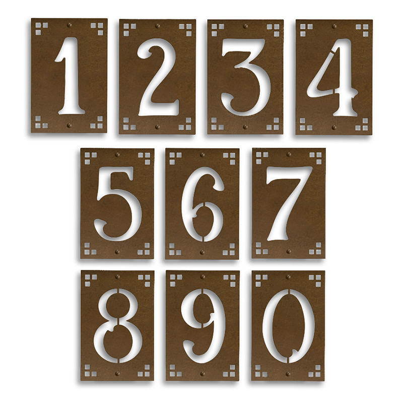 Pasadena Brass House Numbers - 5"