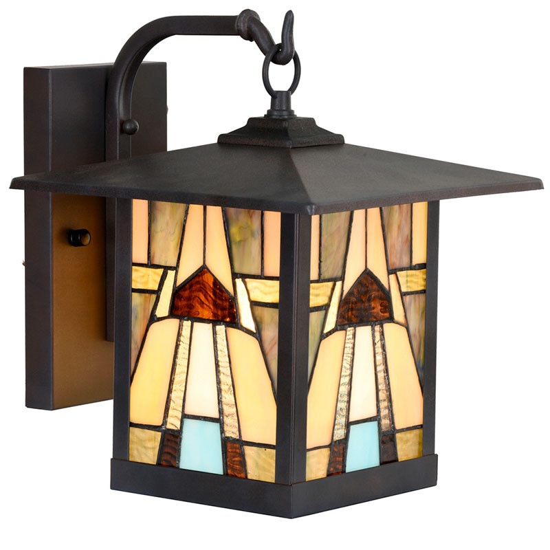 Mission Craftsman Stained Glass Wall Sconce Edward