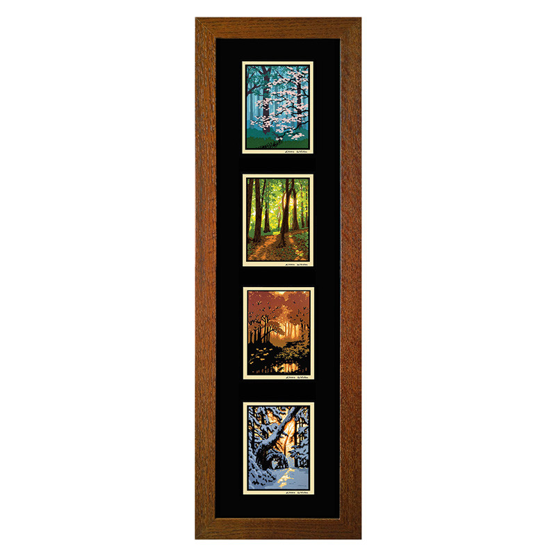 Laura Wilder New Woods Seasons Framed Giclée Prints Set - Vertical