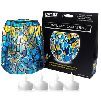 Modgy Louis C. Tiffany Dragonfly Luminaries - Set of Four