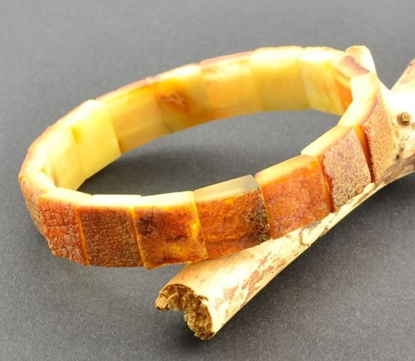 Raw Amber Bracelets Made of Natural Baltic Amber.