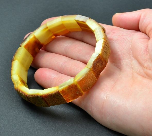 Raw Amber Bracelets Made of Natural Baltic Amber.