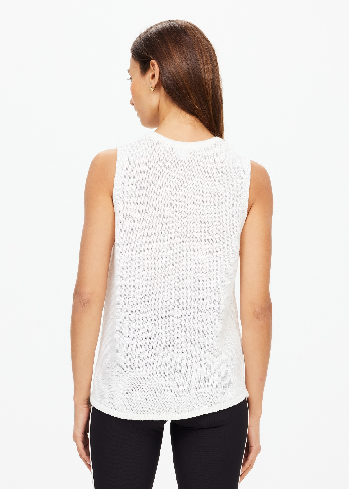 KNITTED LOGO TARA TANK TOP in WHITE | The UPSIDE