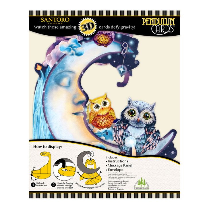 Santoro 3D Pendulum Card - Owls Swinging Card - For Kids, For Girls ...