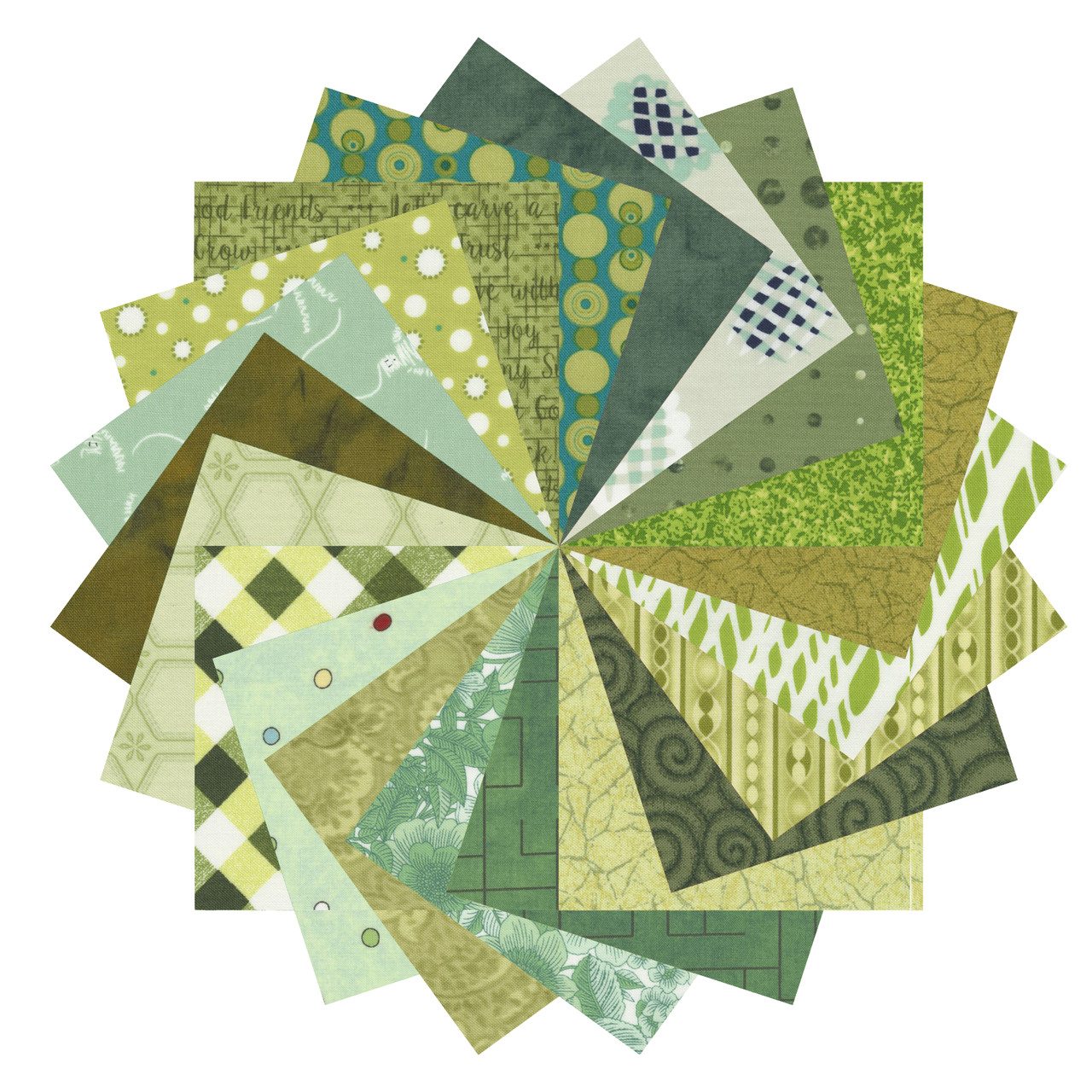 Color Story - Green - Fat Quarter Bundle/14pc | Sit n' Sew Fabrics