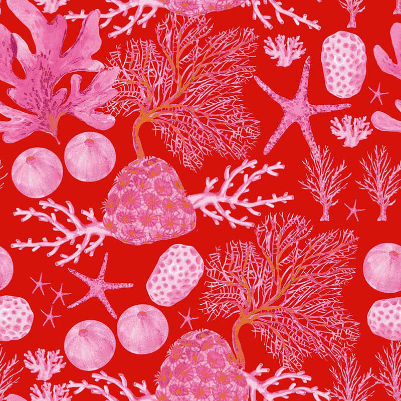 Seaside Swim - Shell Reef - Red | Sit n' Sew