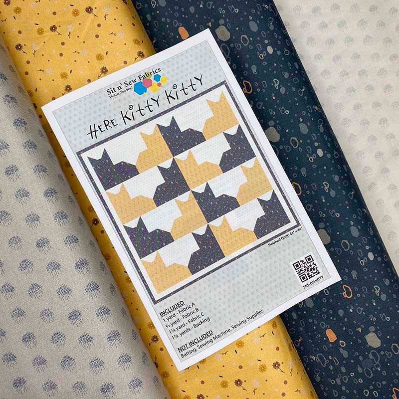 Here Kitty Kitty - Quilt Kit | Sit n' Sew Fabrics