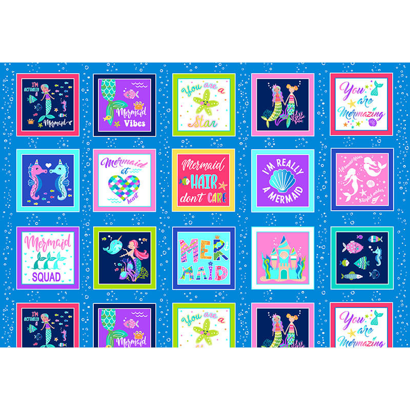 Benartex - Mystical Mermaids Block Panel | Sit n' Sew