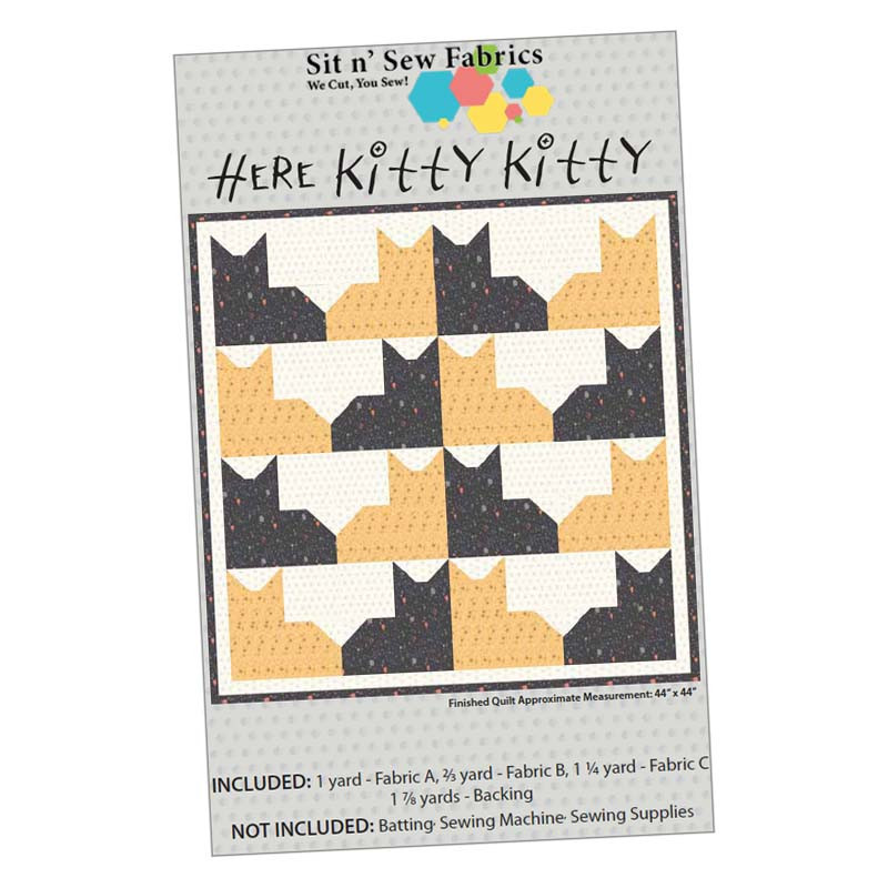 Here Kitty Kitty - Quilt Kit | Sit n' Sew Fabrics