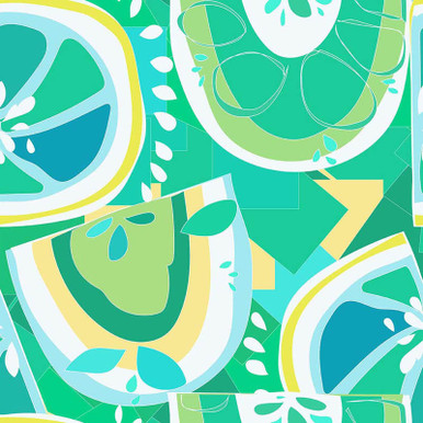 RB Studios - Citrus Pop - Mod Table - Aqua | Sit n' Sew Fabrics By the Yard
