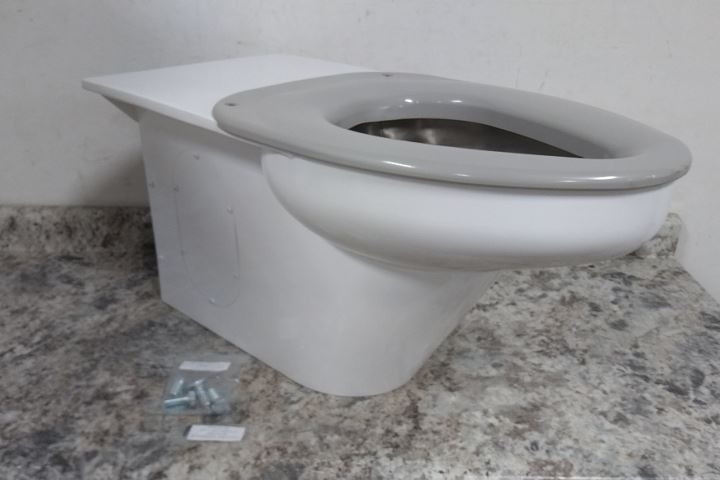 BESTCARE WH2142-ADA-W-0024 Ligature Resistant Toilet: 12 in Rough-In, 1 ...