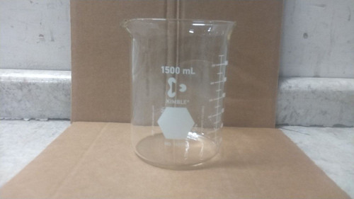 KIMBLE 14000-1500 Beaker: Borosilicate Glass, Low Form, 1.5 L Capacity ...