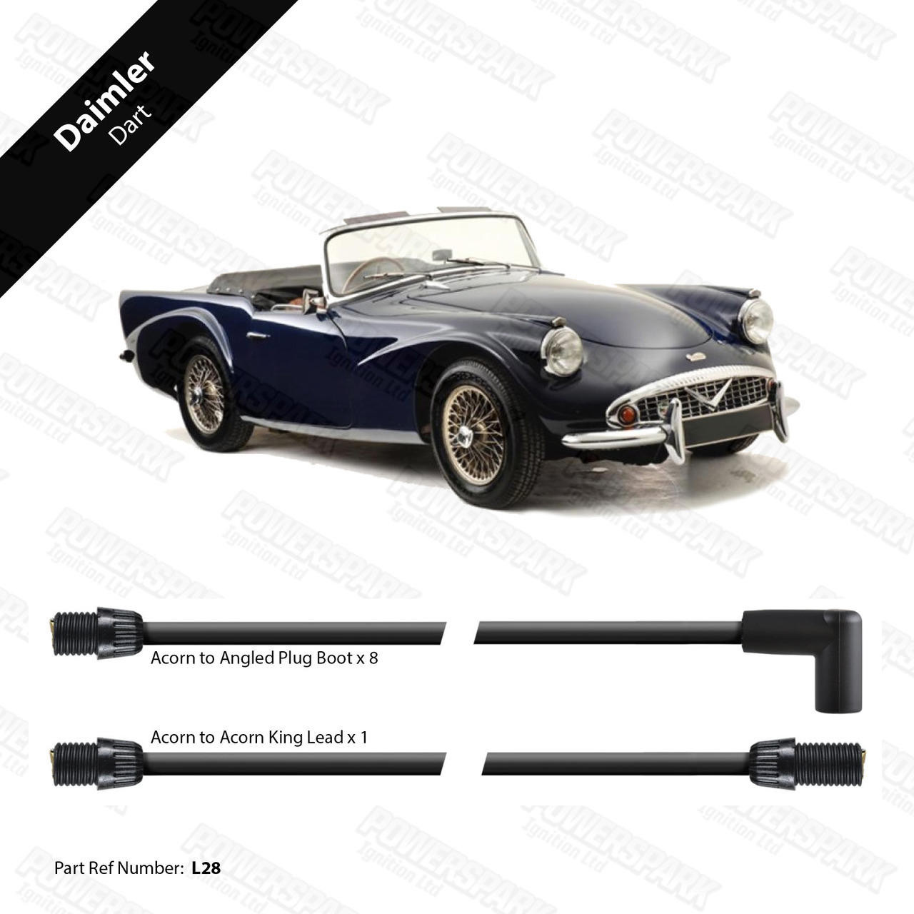 Daimler & Rolls Royce V8 8mm Double Silicone HT Leads