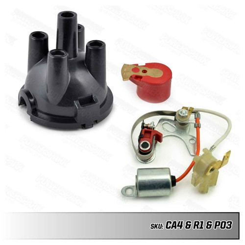 Lucas 23D/25D Distributor Service Kit-Cap, Points, Rotor Arm