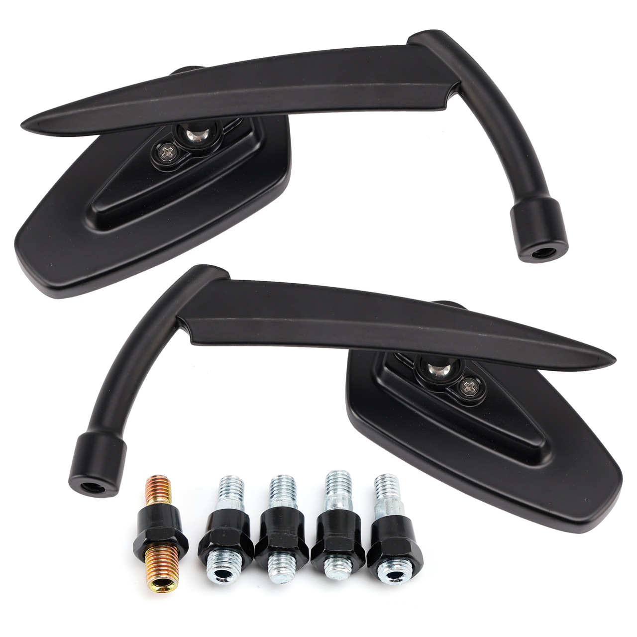 Black Blade-shape Rearview Mirror For Touring Cruiser Chopper Dyna ...