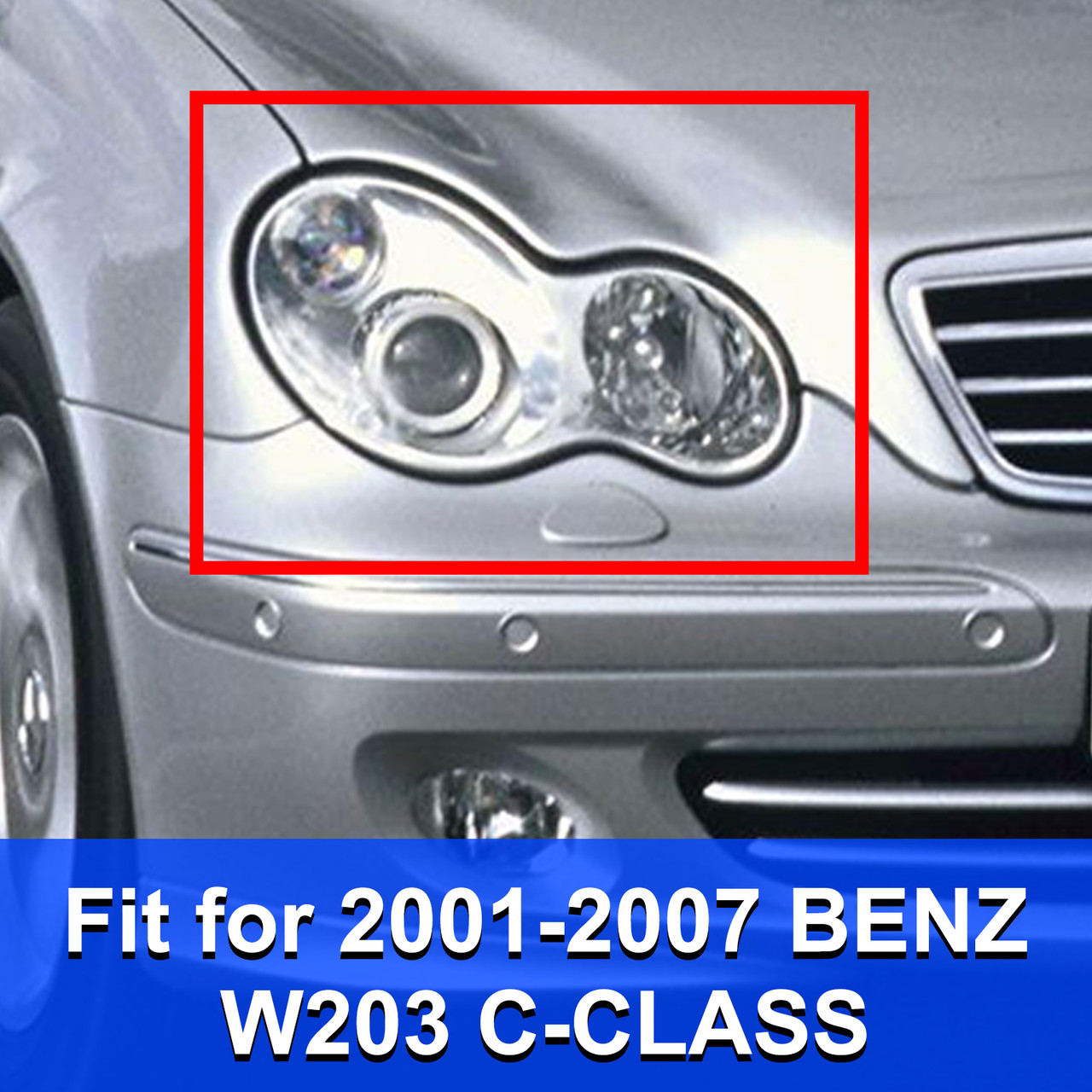 Headlight Lens Shell Plastic Cover Right For Benz W203 C-Class 4 Door ...