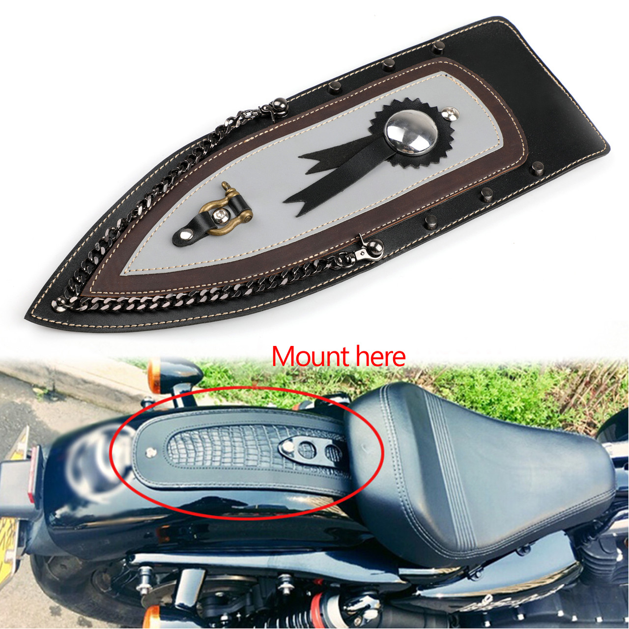 Tie Leather Plain Rear Fender Bib For Harley Sportster XL883 Solo Seat ...
