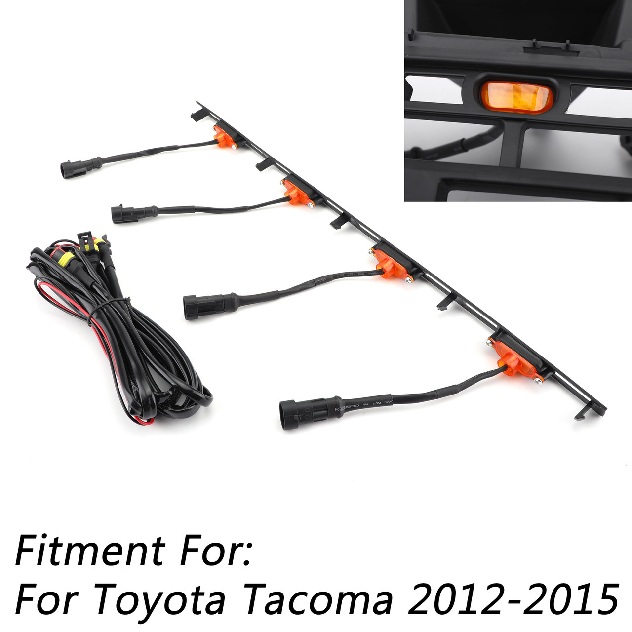 Front Grill Grille 4 LED Lights with Frame Fit For Toyota Tacoma 2012 ...