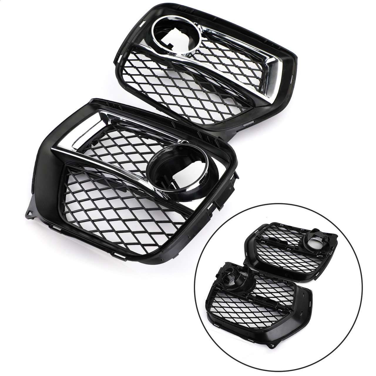 Front Bumper Closed Grid Fog Light Grille Left & Right For BMW X6 E71 ...