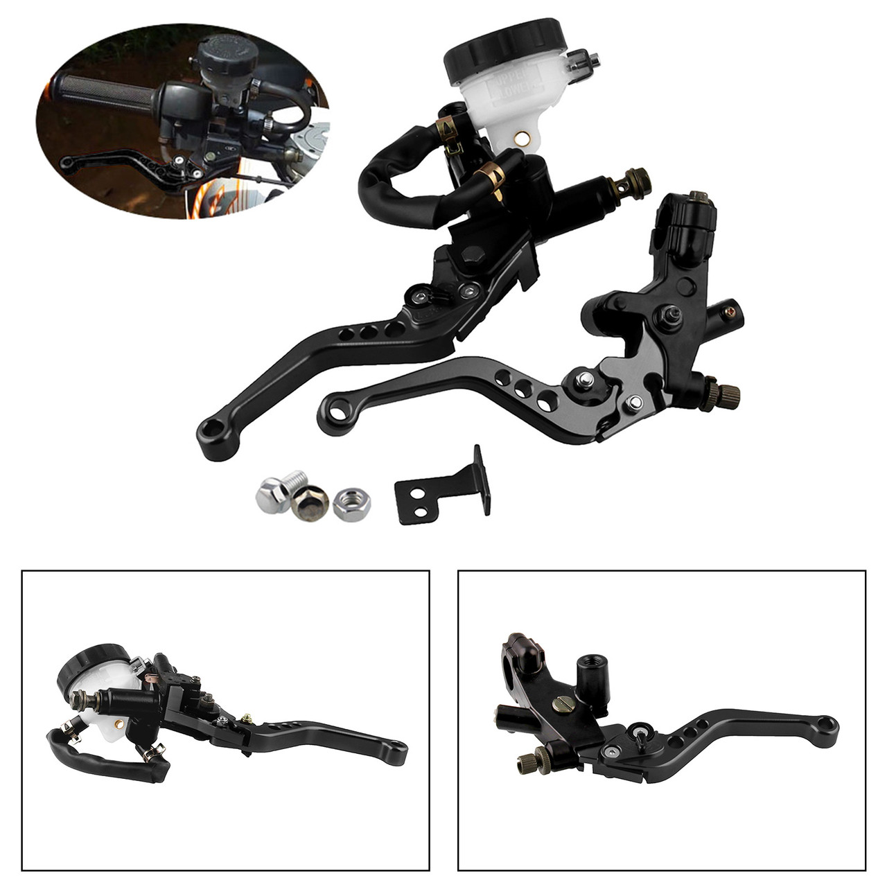 Universal 7 8 22mm Front Brake Clutch Master Cylinder Reservoir Levers