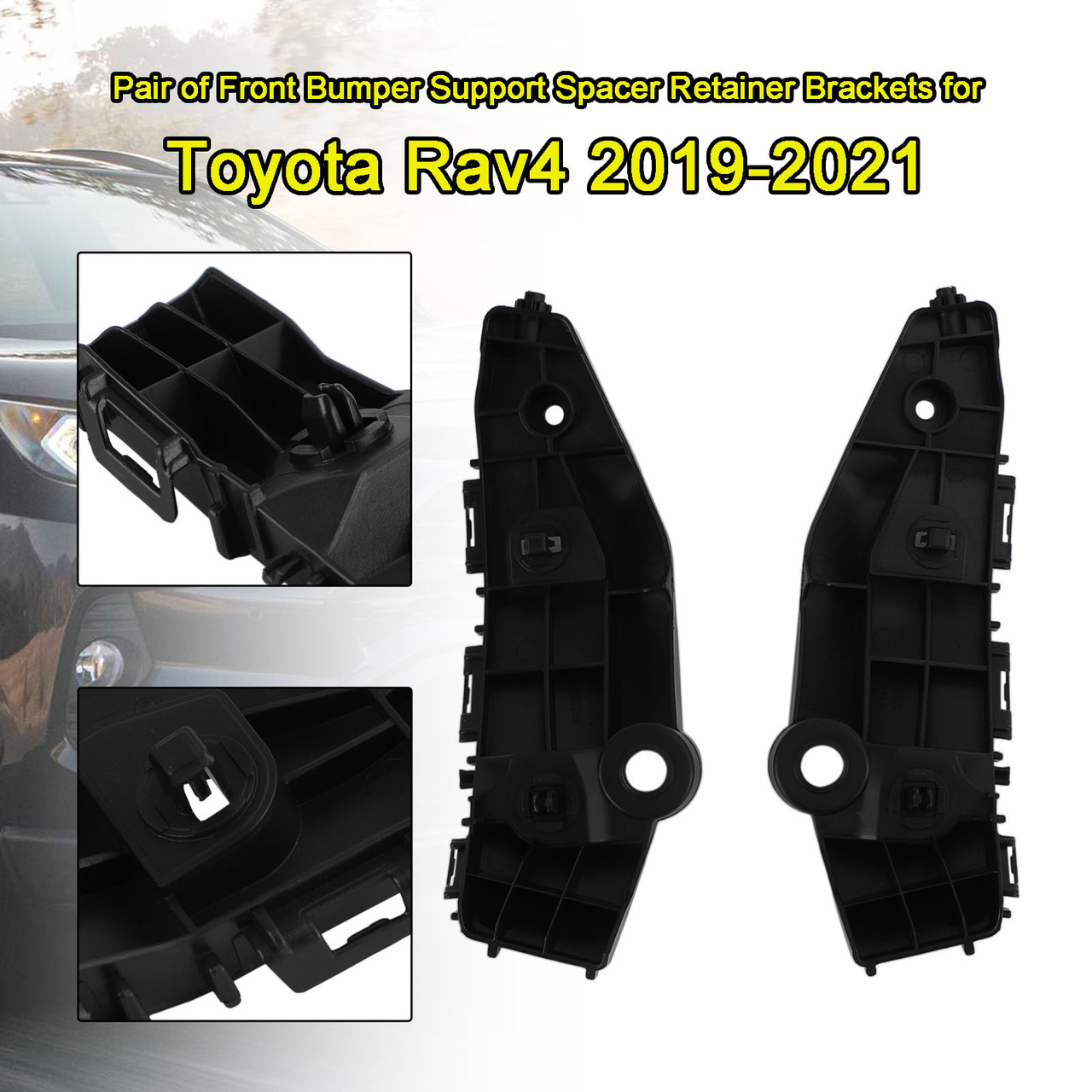 Pair of Front Bumper Support Spacer Retainer Brackets for Toyota Rav4 ...