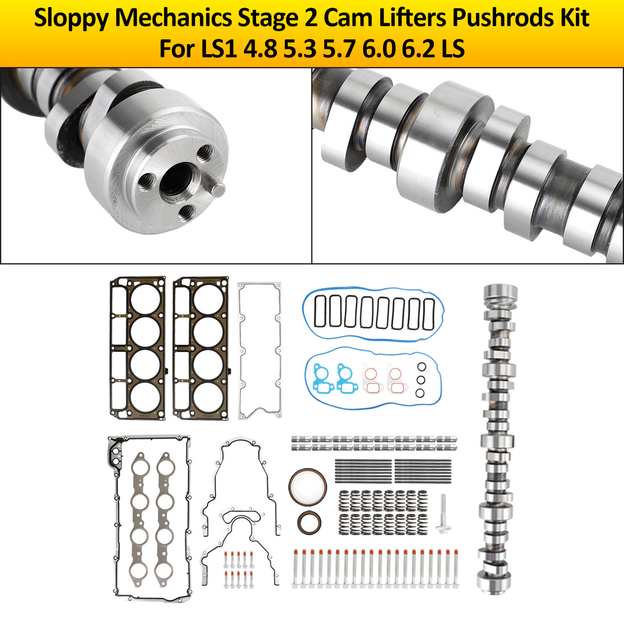Sloppy Mechanics Stage 2 Cam Lifters Pushrods Kit LS1 4.8 5.3 5.7 6.0 6 ...
