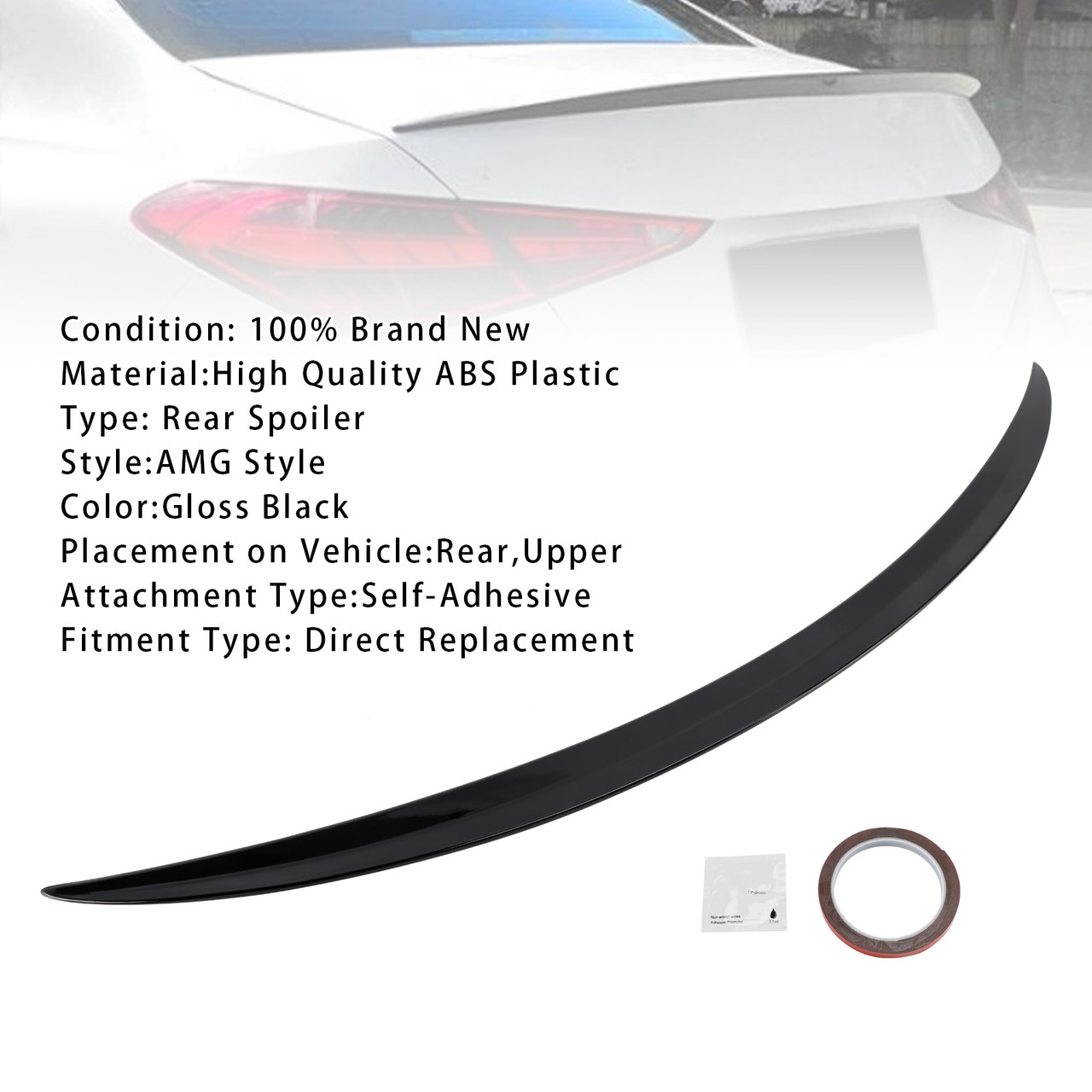 2021-2024 Mercedes Benz C Class W206 Saloon Rear Spoiler Gloss Black ...