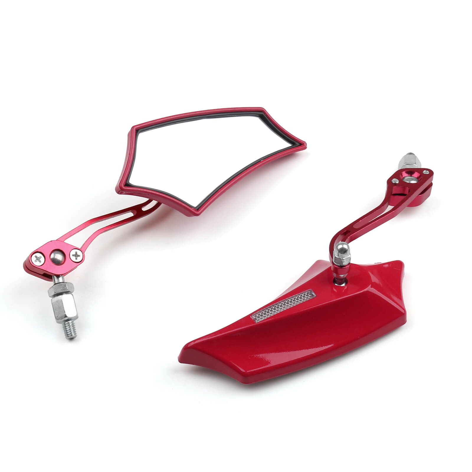 8MM 10MM Universal CNC Machined Mirrors Maple Red - Mad Hornets