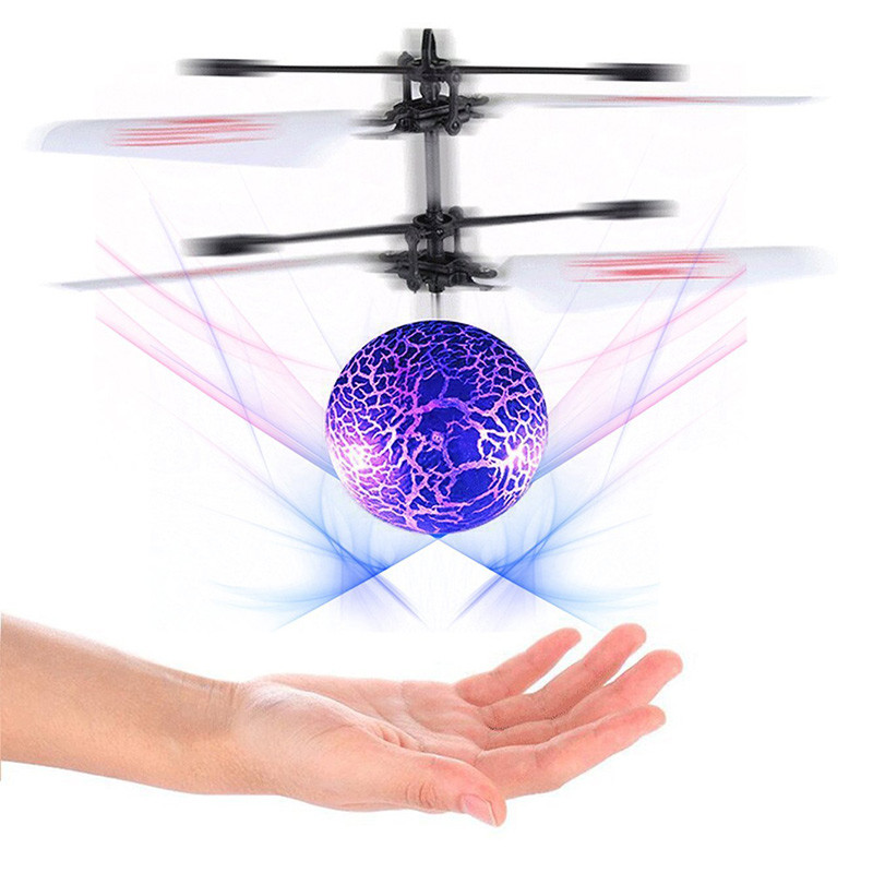 RC LED Cracked Crystal Flying Ball Induction Helicopter Infrared Sensor ...