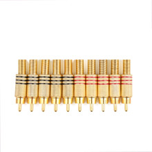 10PCS Gold Plated RCA Plug Audio Male Connector W Metal Spring - Mad Hornets