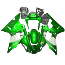 2000-2001 Yamaha YZF 1000 R1 Green White Fairing Kit - Mad Hornets