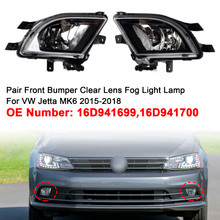 2015-2018 VW Jetta MK6 Pair Front Bumper Clear Lens Fog Light Lamp ...