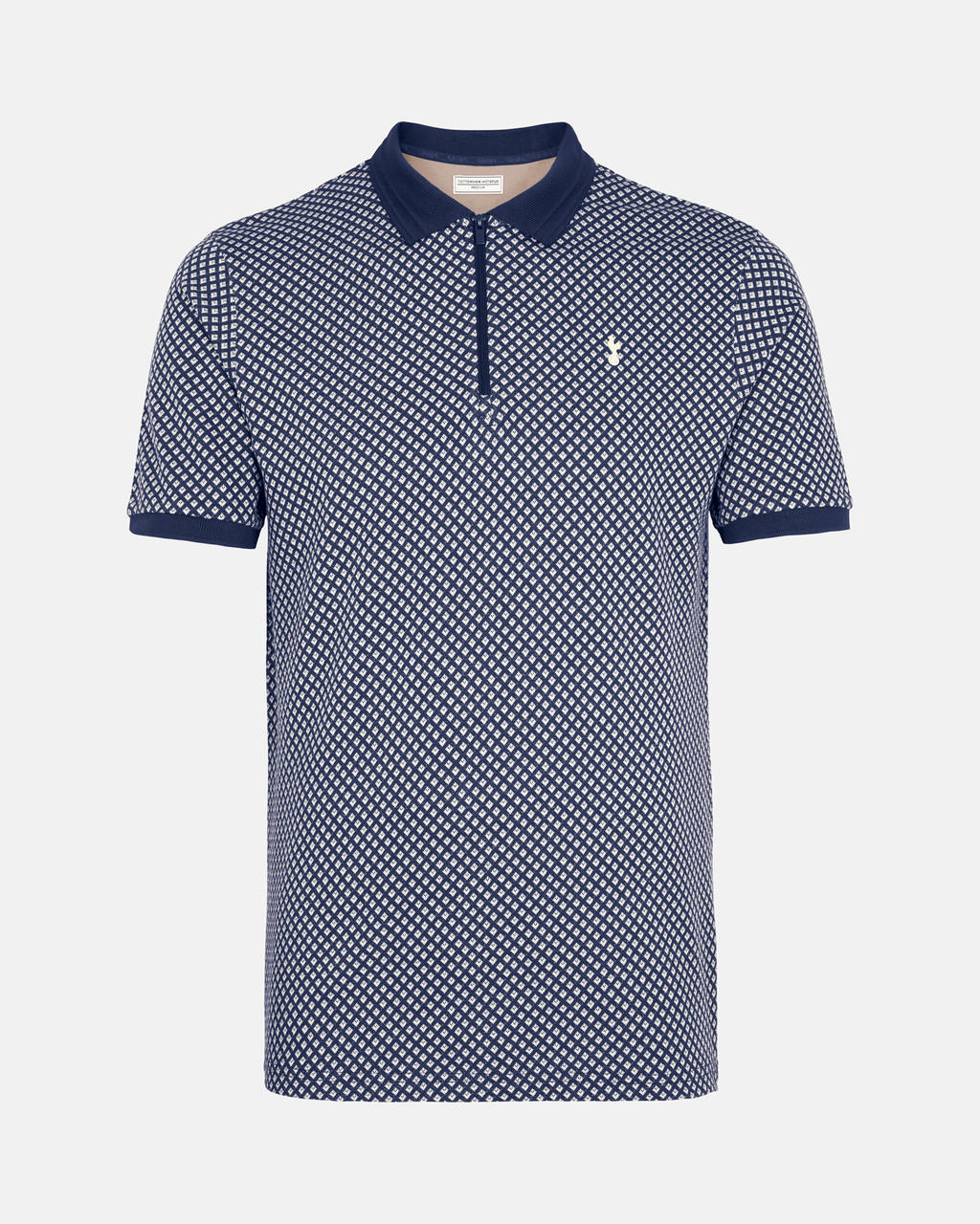 Spurs Mens Navy Yarn Dyed Jaquard Pattern Polo | Official Spurs Store