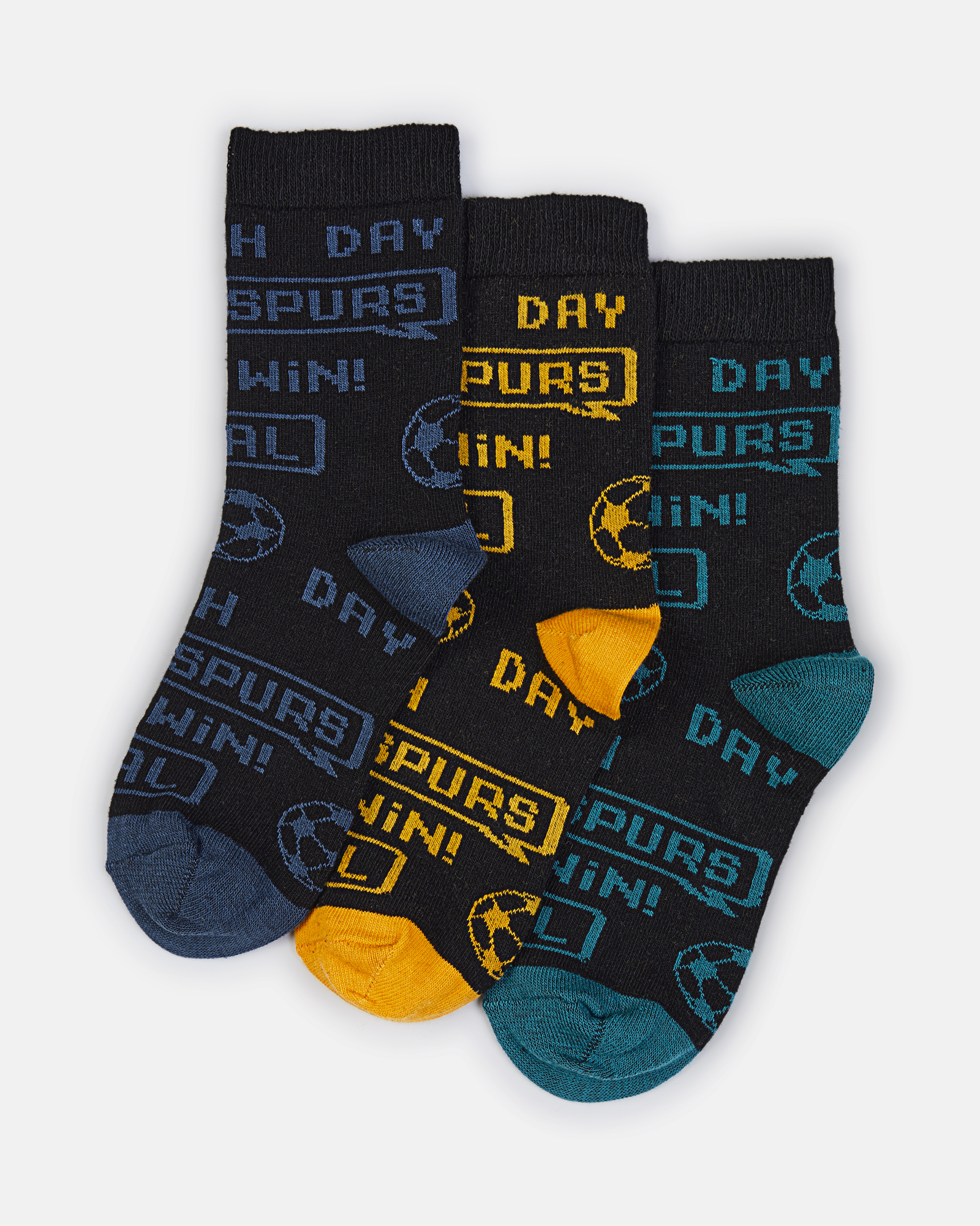 Spurs Kids Football Print Socks Pack of 3