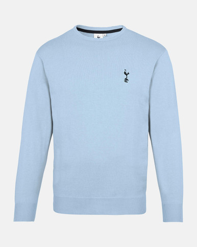 Spurs Mens Light Blue Crew Neck Cotton Jumper | Official Spurs Store
