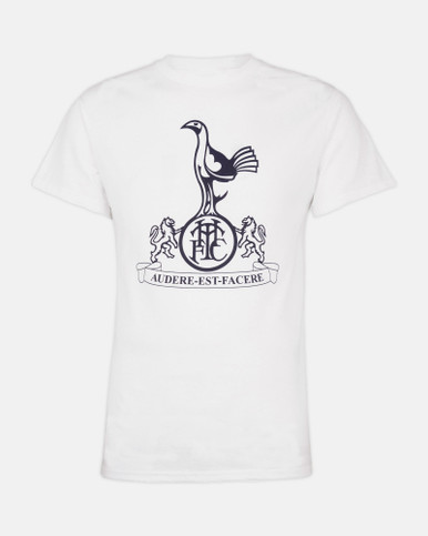 Spurs Audere Est Facere Retro Crest White T-shirt | Spurs