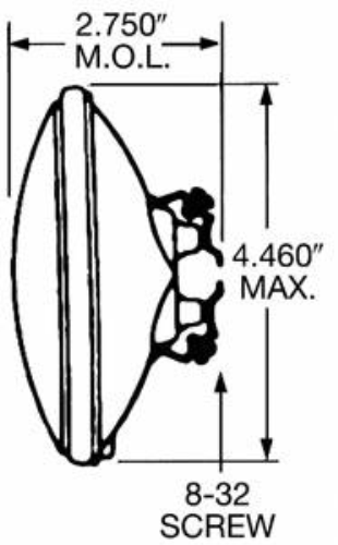 4546 Lantern Sealed Beam 4546-1 Lamp Bulb Light 4.7 Volt 2.35 Watt 4.5 ...