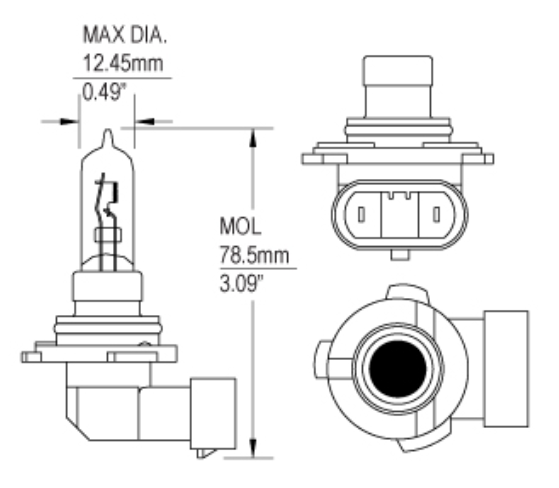 9012LL HIR Halogen 60 Watt Auto Headlight Bulb DOT Approved Automotive