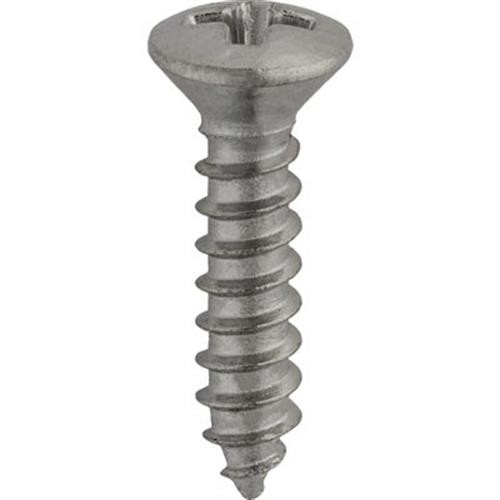 Tapping Screw #4 x 1/2", Phillips Oval Head, Chrome (Qty: 100)