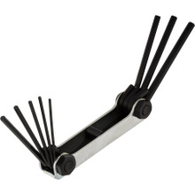 Fold-Up Hex Key Set, 9 Keys, 5/16" to 1/4", USA-Made
