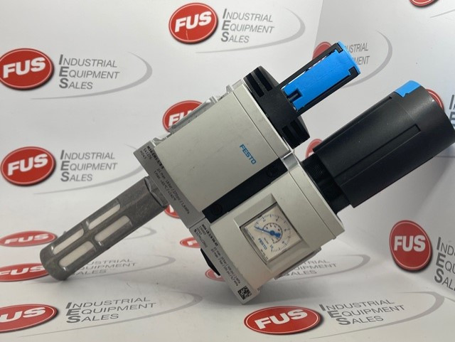 FESTO MS6-EM1-3/8-S with MS6-LR-3/8-D6-AS On Off Valve with Pressure ...