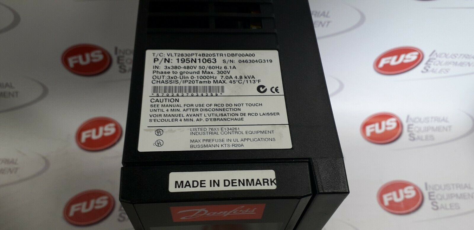 Danfoss VLT 2800 P/N195N1063 VLT2830PT4B20STR1DBF00A00 - FUS Industrial